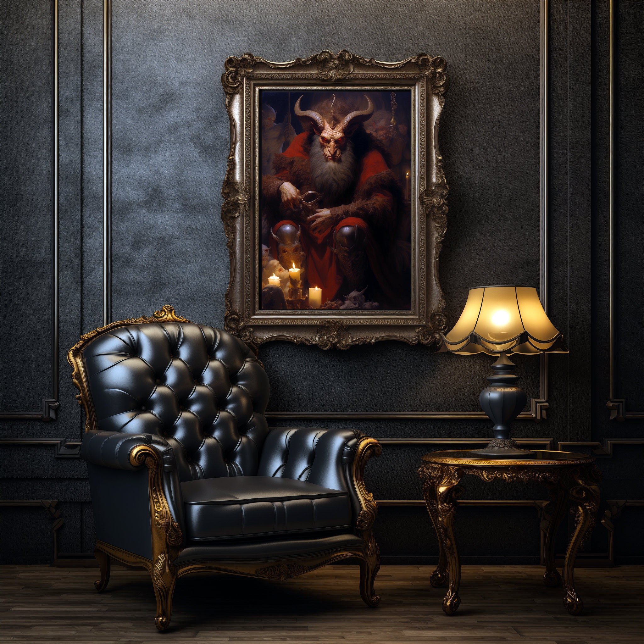 Krampus Gothic Art Print, Krampus Christmas Poster, Horror Decor, Dark ...