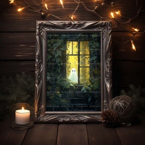 Ghost Looking Outside Fine Art Print, Halloween Home Decor, Mystical ...