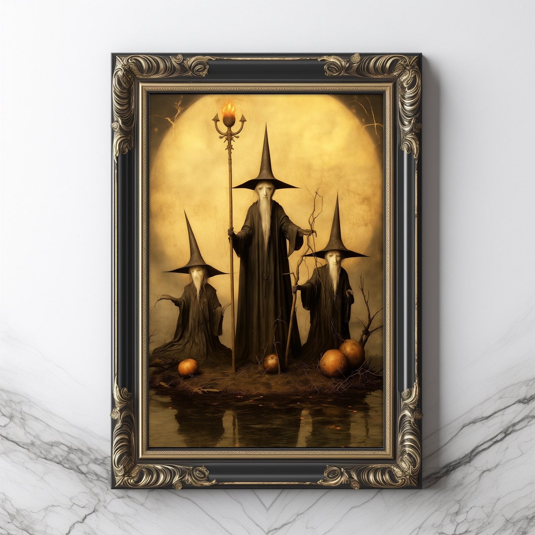 Three Wizards Fine Art Print, Dark Gothic Art, Dark Academia, Macabre ...