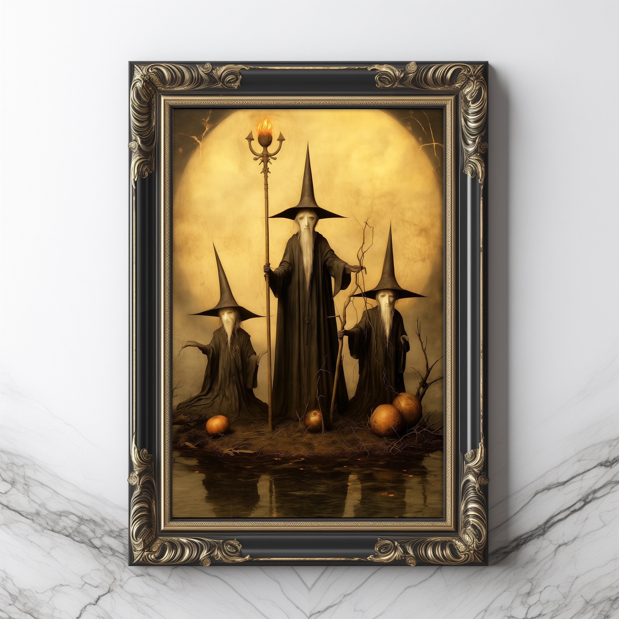 Three Wizards Fine Art Print, Dark Gothic Art, Dark Academia, Macabre ...