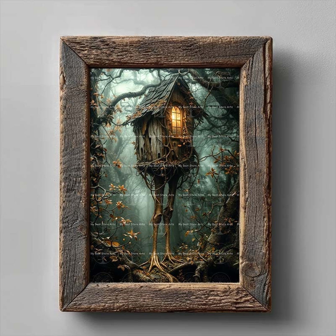 Baba Yaga Garden Shed Art Print - Witchy Fantasy, Gothic Picture ...