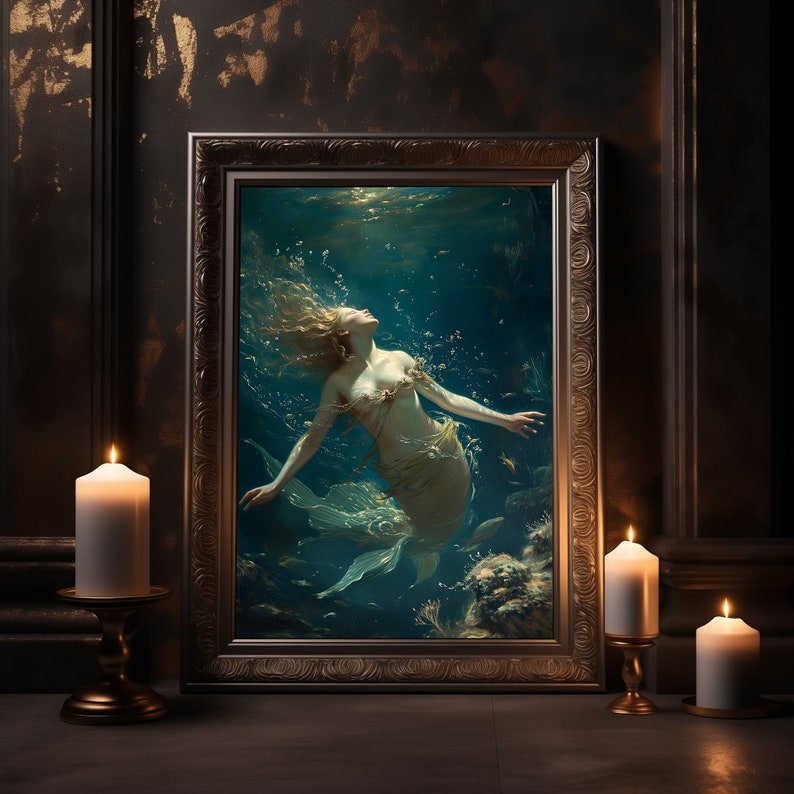 Underwater Mermaid Fine Art Print Fantasy Wall Decor, Siren Poster ...