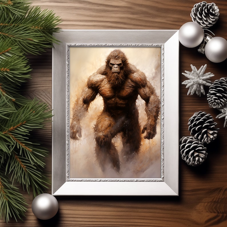 Bigfoot Sasquatch Art Print, Legendary Creature Big Foot, Beast Poster ...