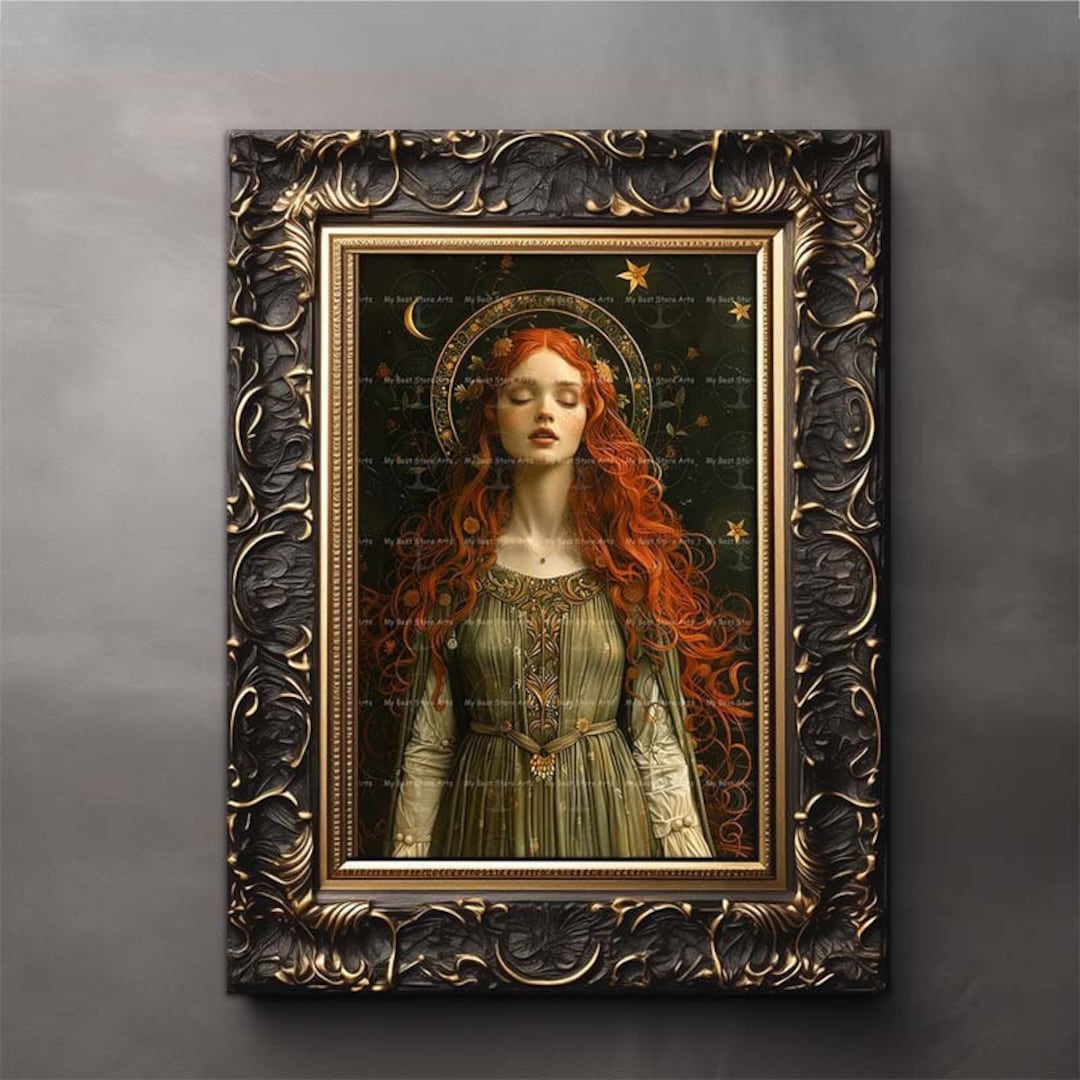 Brigid Goddess Art Print - Folklore Wall Decor, Celtic Pagan Poster ...