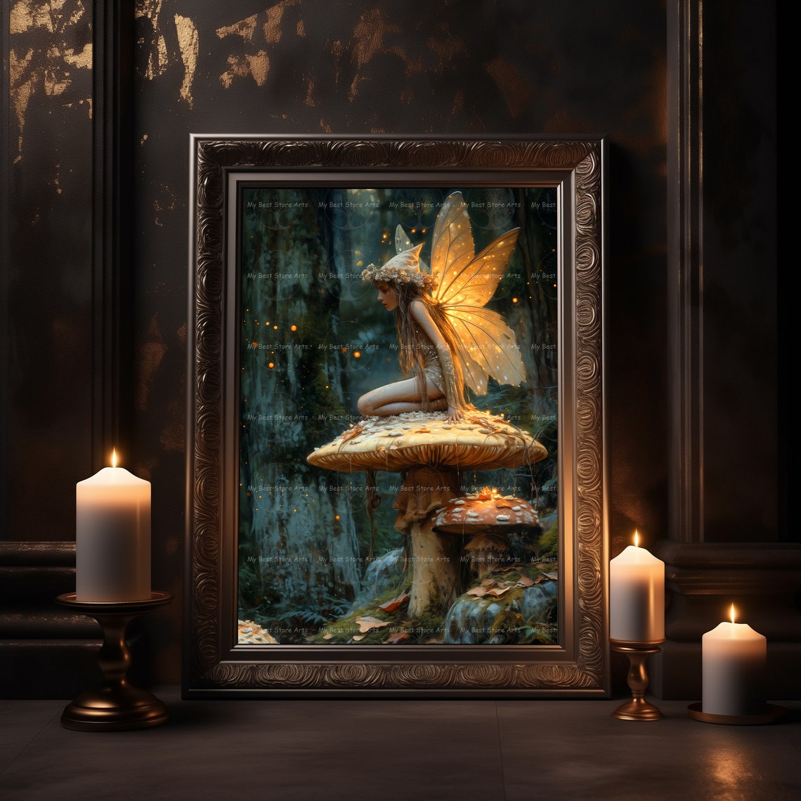 Magical Fairy Art Print Fantasy Cottagecore Picture, Midnight Fae ...