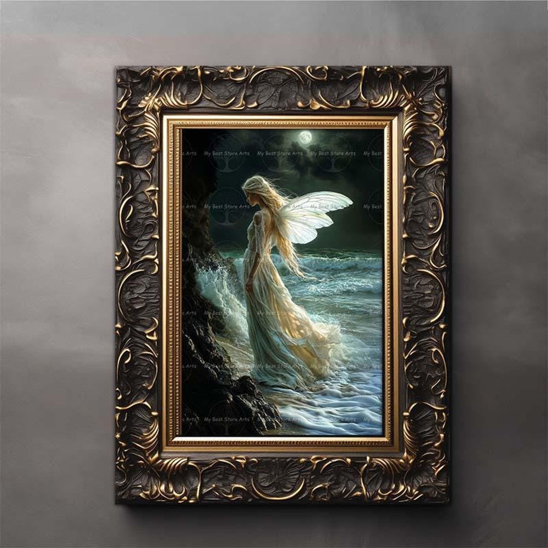 Sea Fairy Art Print Ocean Fantasy Picture, Fae Poster, Moody Gothic ...