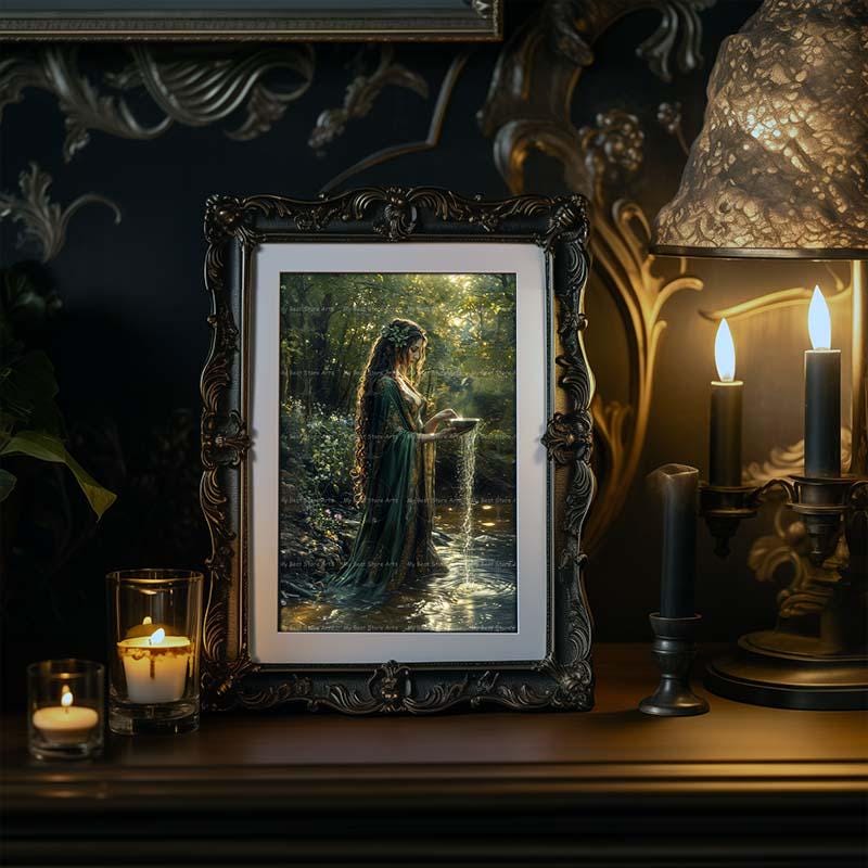 Mystical Danu Art Print - Celtic Goddess, River Nature Wall Decor ...