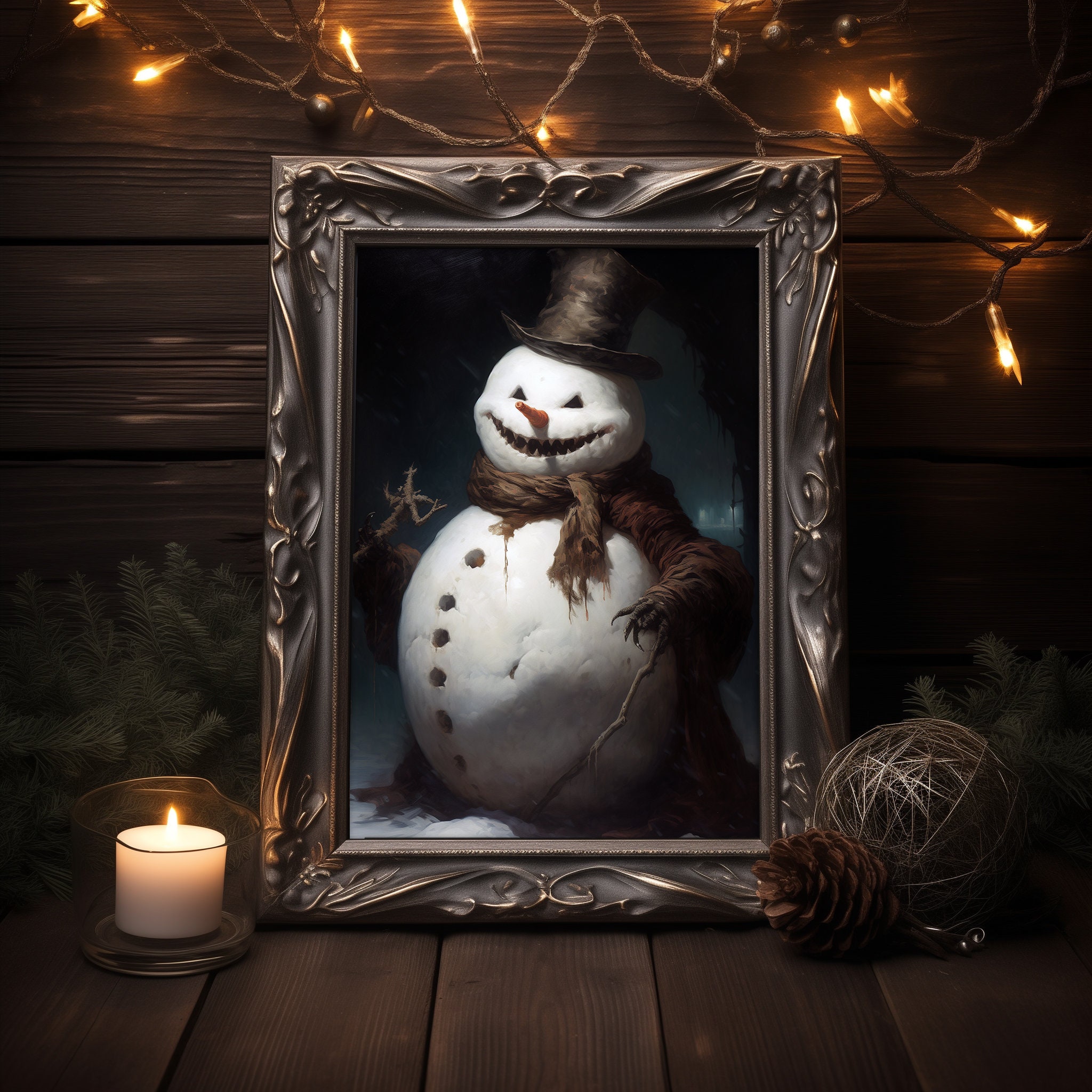 Evil Snowman, Dark Holiday Print, Gothic Christmas, Spooky Christmas ...