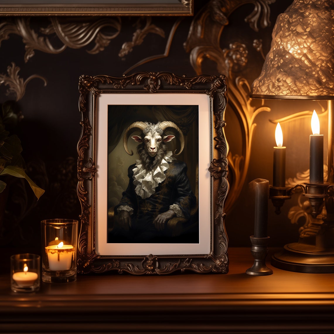 Victorian Sheep Fine Art Print, Animal Poster, Animal Portrait, Ram ...