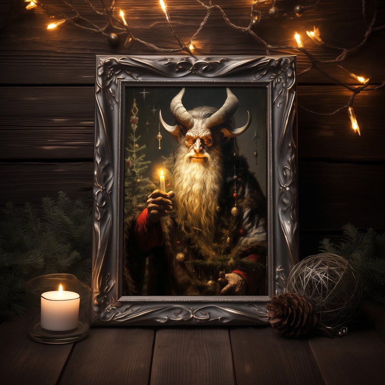Krampus Art Print Krampus Christmas Poster Horror Decor Dark Academia ...