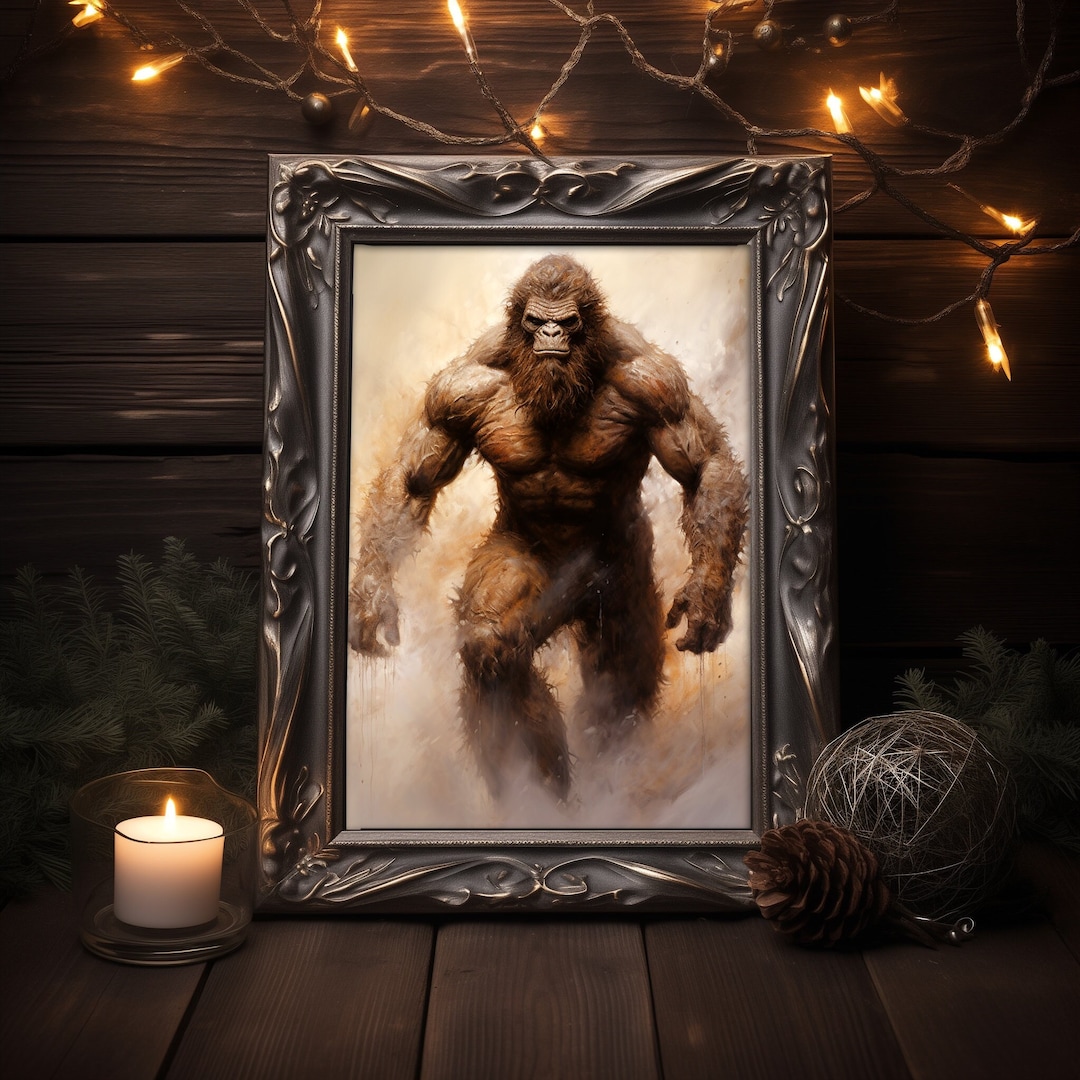 Bigfoot Sasquatch Art Print, Legendary Creature Big Foot, Beast Poster ...
