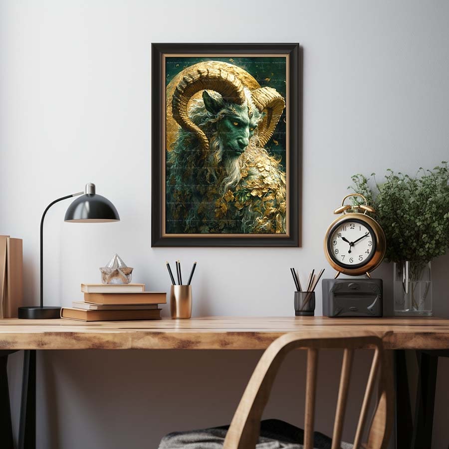 Nature Guardian Satyr Art Print Fantasy Greek Mythology Picture, Witchy ...