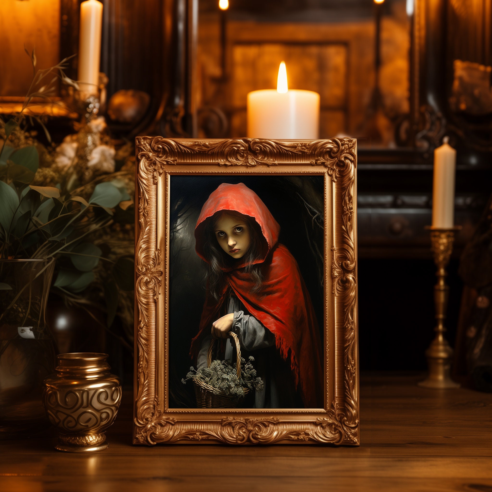 Little Red Riding Hood Art Print Dark Academia, Creepy Poster, Fantasy ...