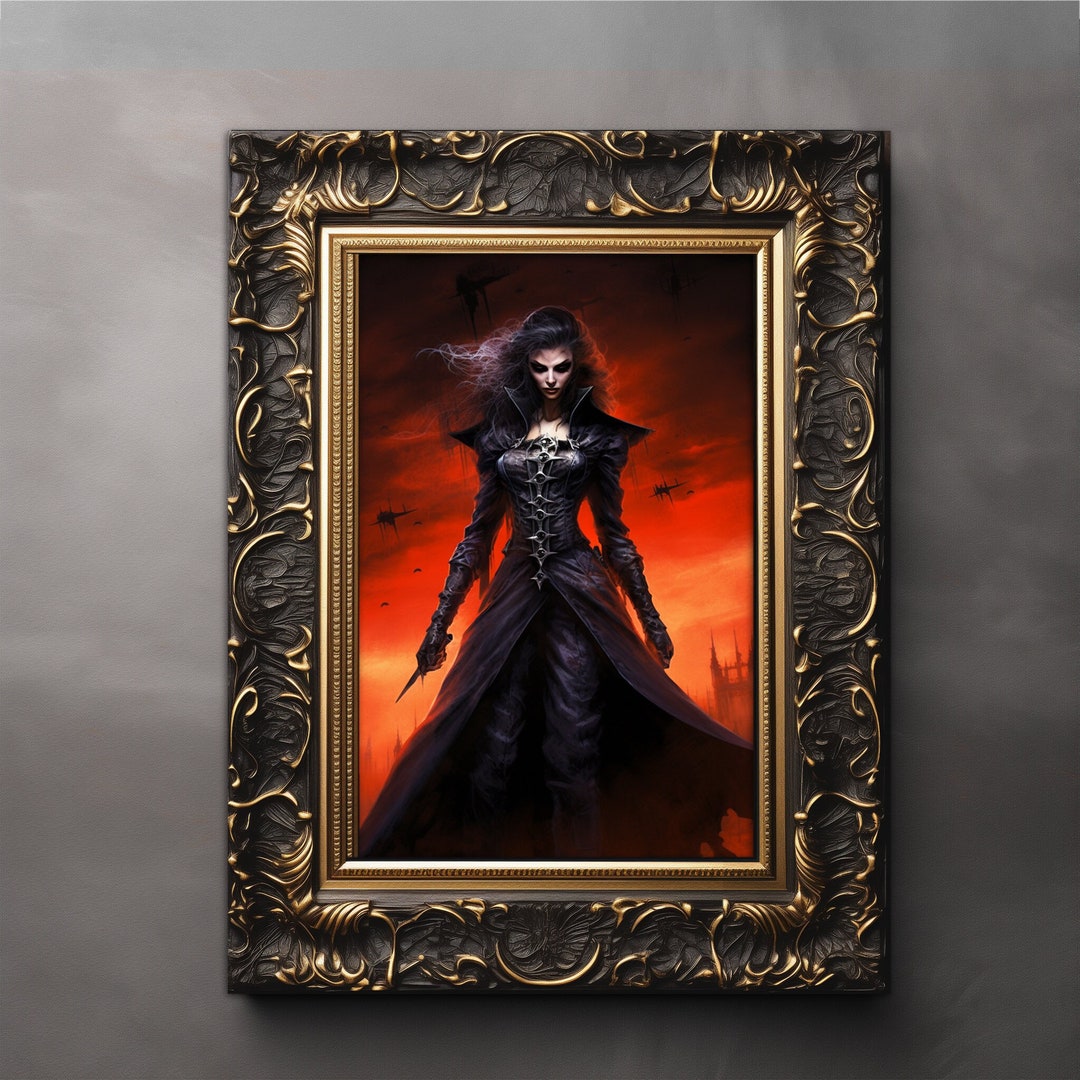 Vampire Woman Art Print, Dark Academia Poster, Witchy Artwork, Macabre ...