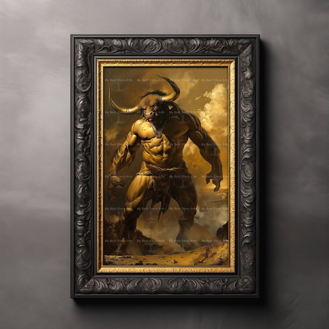 Legendary Minotaur Fine Art Print - Greek Myth Monster, Fantasy Bull ...