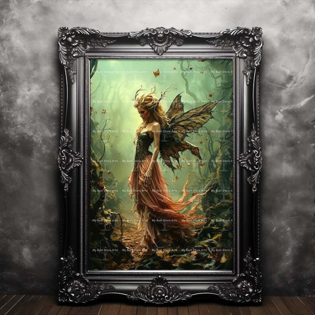 Gothic Fairy Art Print - Fantasy Cottagecore Picture, Fae Poster, Dark ...