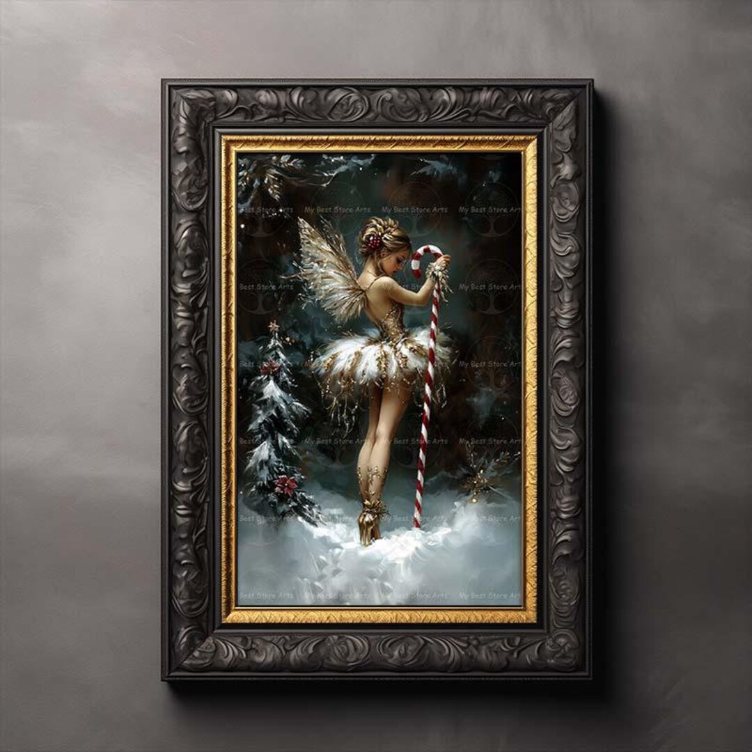 Christmas Snow Fairy Art Print - Fairytale Wall Decor, Cute Winter ...