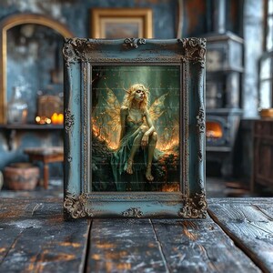 Mischievous Fairy Art Print - Fantasy Cottagecore Picture, Spooky Evil ...