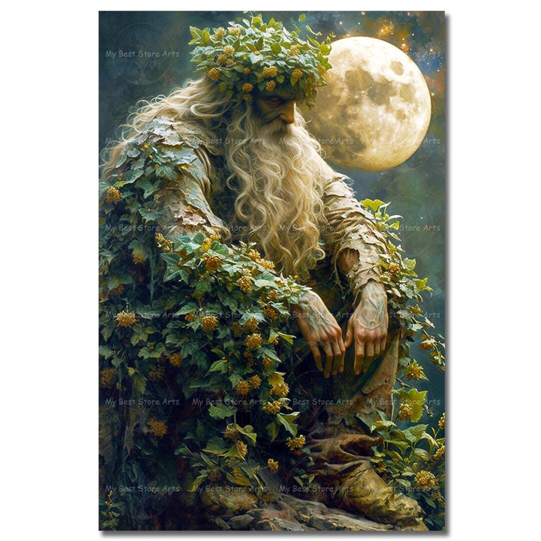 Druid Art Print - Fantasy Picture, Moody Gothic Poster, Mystical Pagan ...