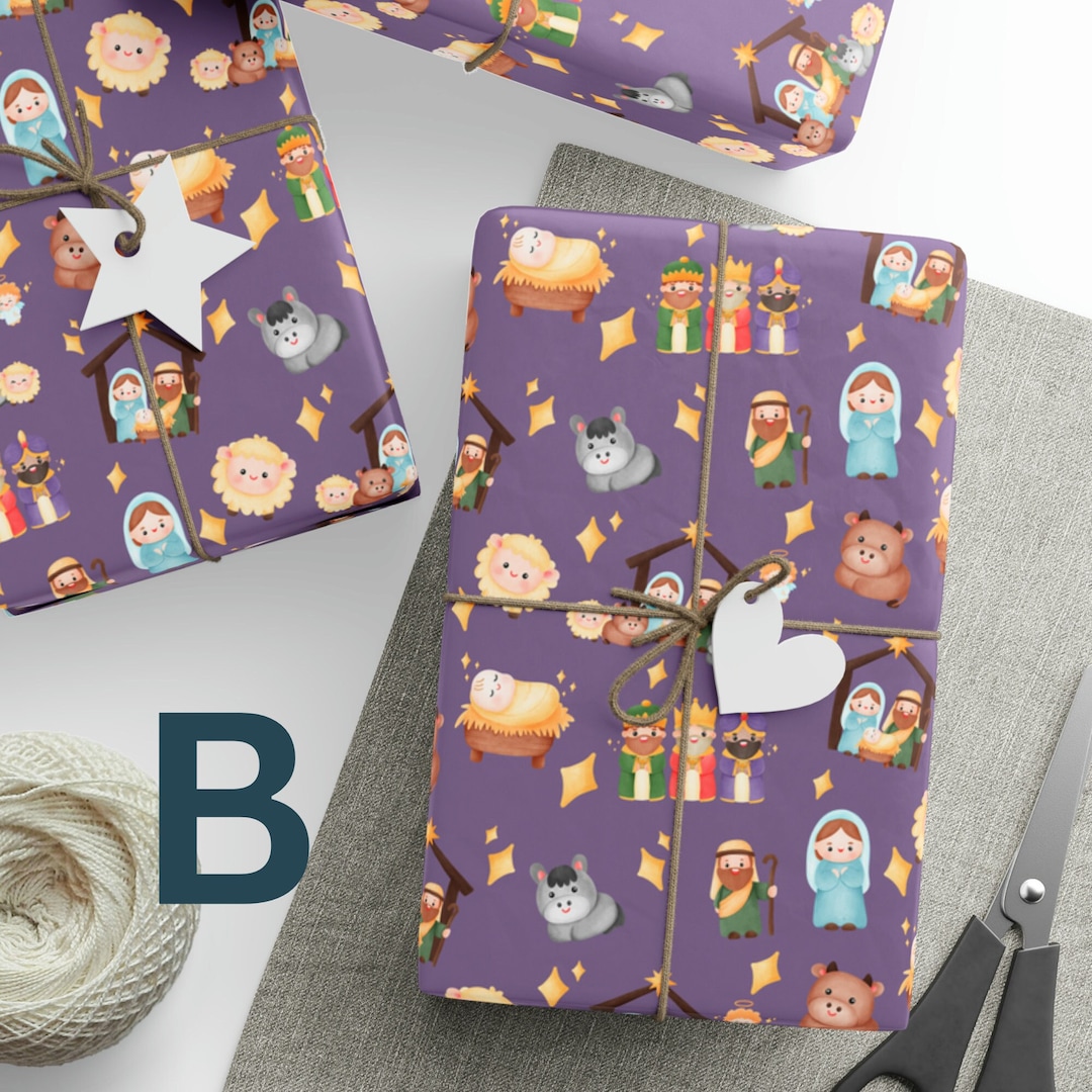 Jesus Wrapping Paper Christmas Wrapping Paper Vintage Gold - Etsy
