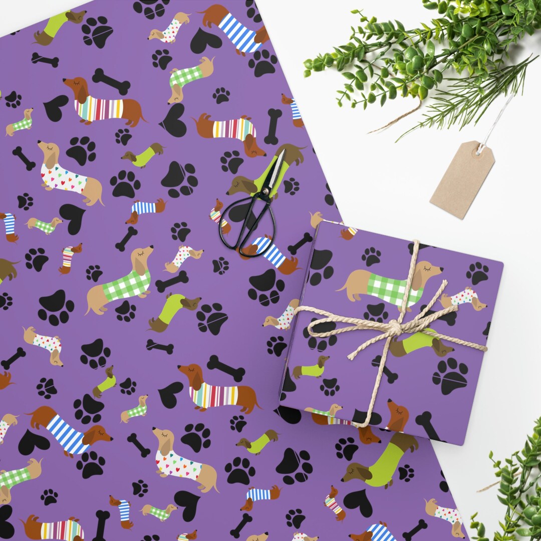 Dachshund Wrapping Paper Doxie Gift Wrap Cute Dog Paper Sausage Dog ...