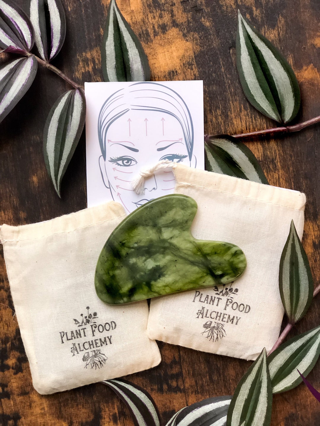 Jade Gua Sha Facial Lymphatic Drainage Smooth Fine Lines Reduce ...