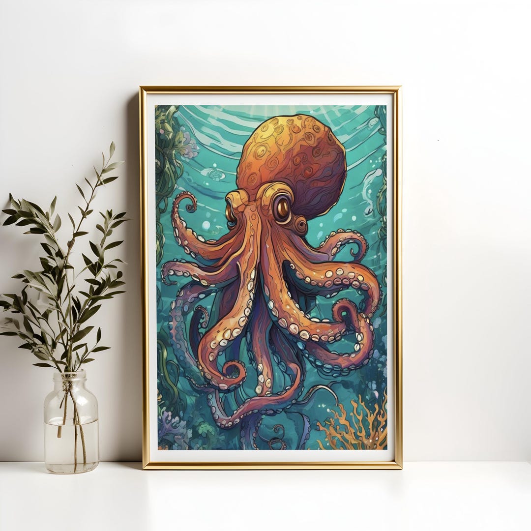 Printable Octo Octopus Underwater Theme Digital Download Marine Life ...