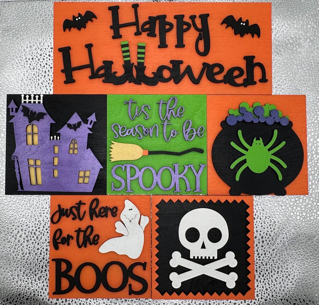 Halloween Interchangeable Tiles, Halloween, Spooky, Halloween Decor ...