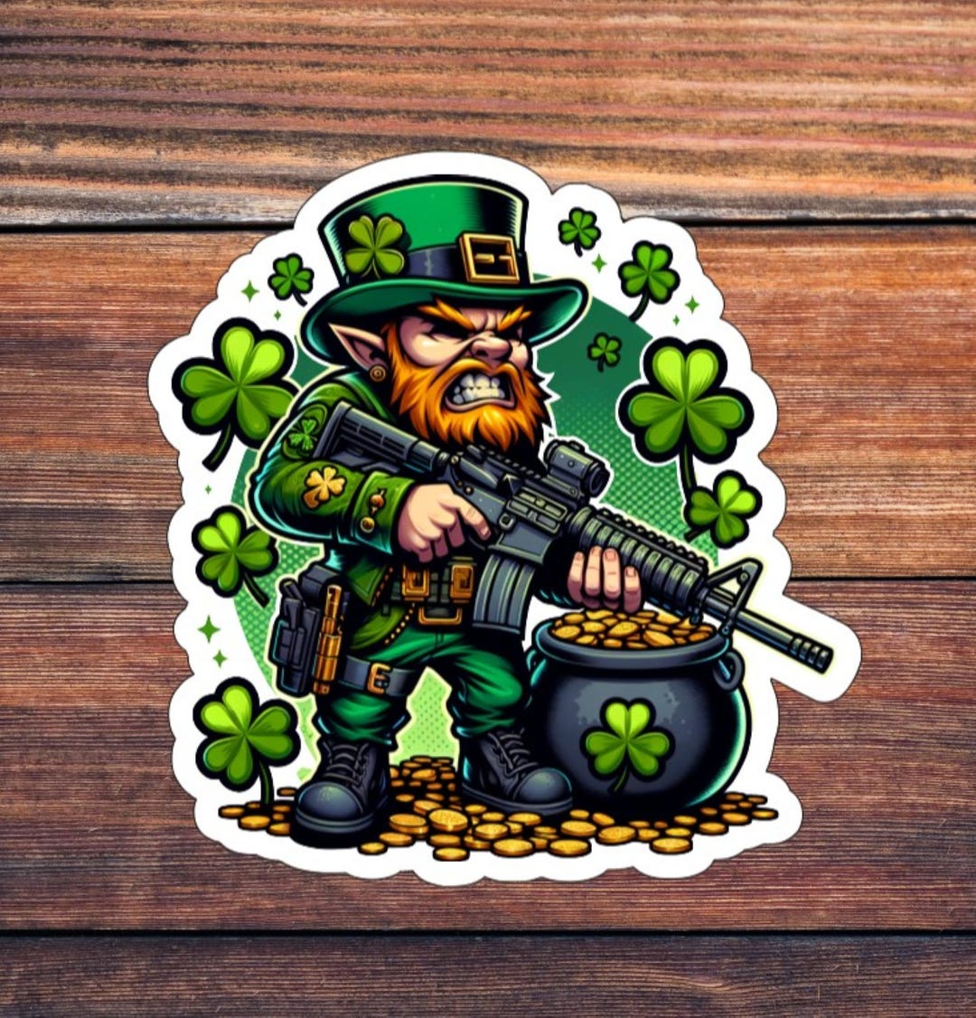 Angry Leprechaun Sticker - Etsy
