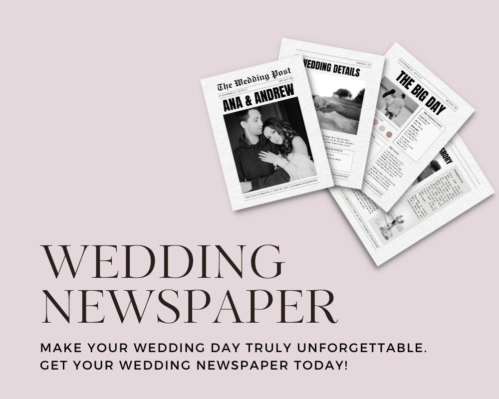 4 Page Wedding Newspaper Template - Itinerary & Timeline Program ...
