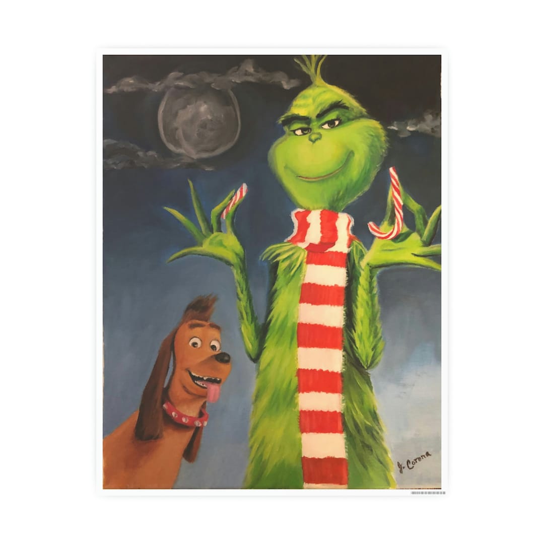 Grinch Painting Posters - Etsy