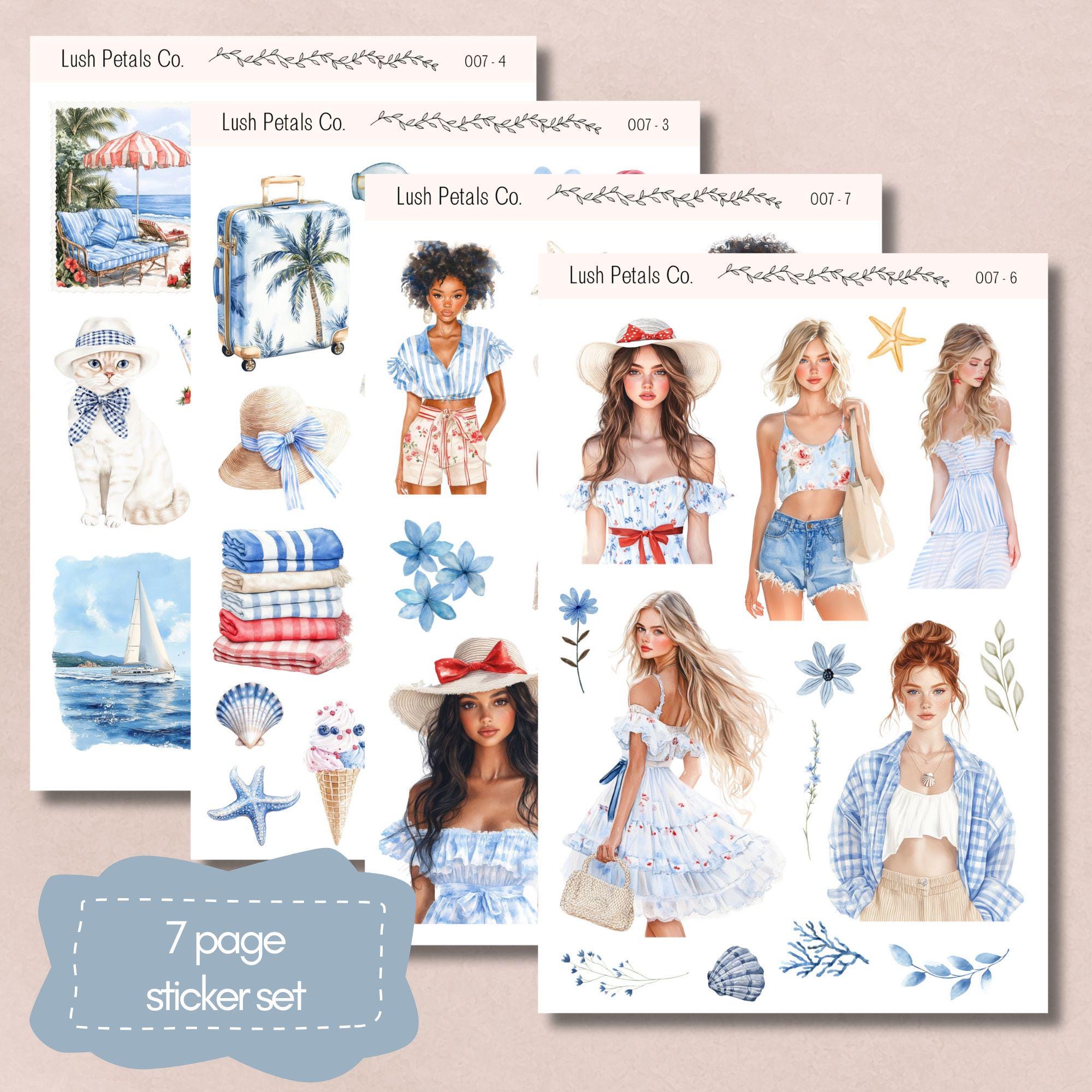 Coastal Daydreams Sticker Sheets for Planners, Calendar Bullet Journal ...