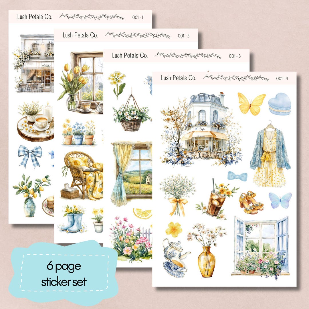 Spring Whimsy Sticker Sheet Set for Planners, Calendar Bullet Journal ...