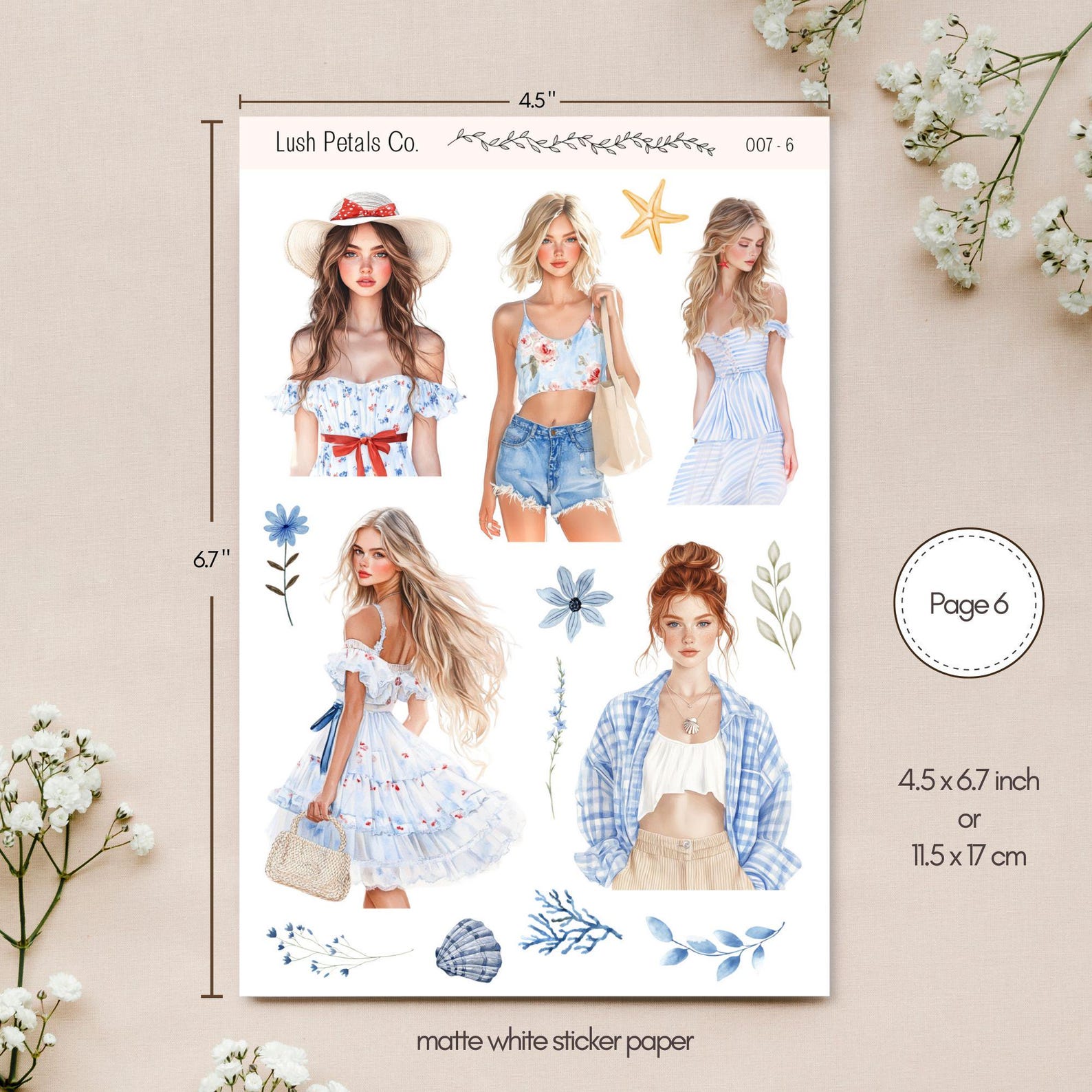 Coastal Daydreams Sticker Sheets for Planners, Calendar Bullet Journal ...