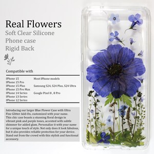 Pressed Blue Flower Phone Case: Handmade Floral iPhone & Samsung Cover ...