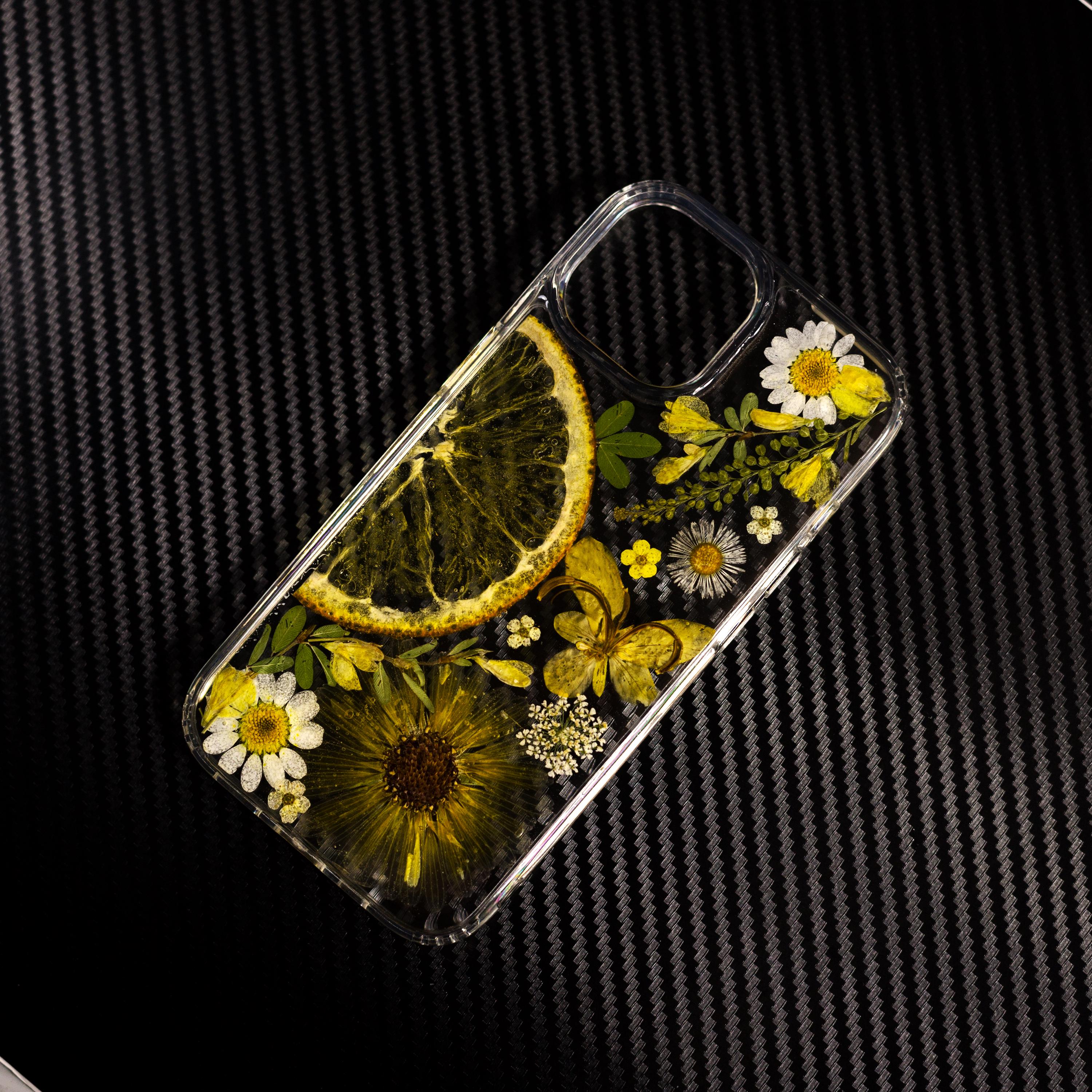 Pressed Flower Phone Case, Sunflower Daisy Design, Custom Name - Etsy