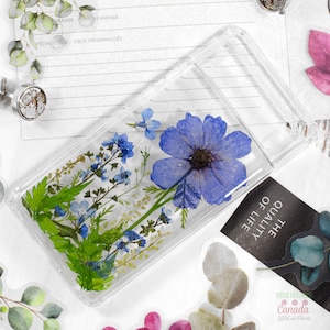 Pressed Blue Flower Phone Case: Handmade Floral iPhone & Samsung Cover ...