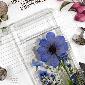 Pressed Blue Flower Phone Case: Handmade Floral iPhone & Samsung Cover ...