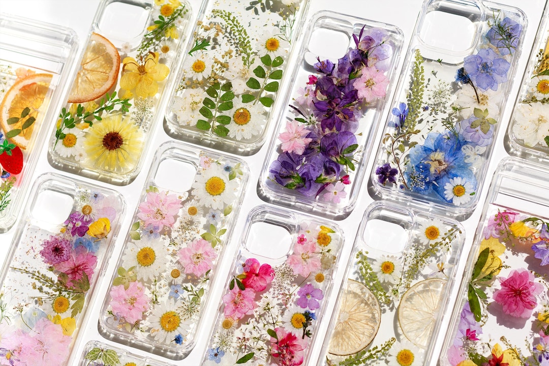 Handmade Real Pressed Flower Phone Case | Aesthetic Botanical Artisan ...