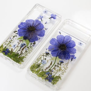 Pressed Blue Flower Phone Case: Handmade Floral iPhone & Samsung Cover ...
