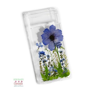 Pressed Blue Flower Phone Case: Handmade Floral iPhone & Samsung Cover ...