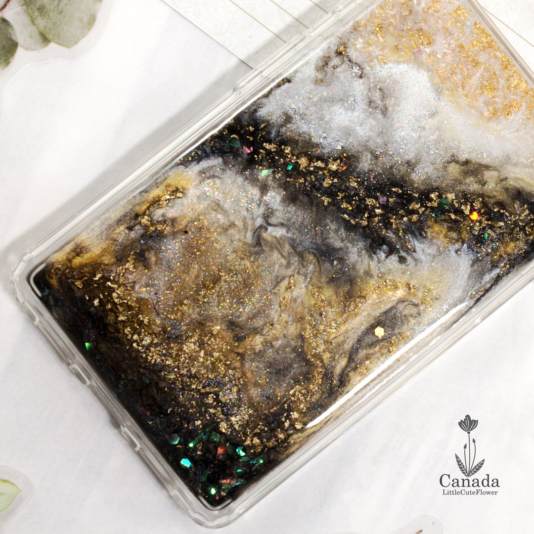 Handmade Galaxy Glitter Phone Case: Mica Marble Cover - Etsy