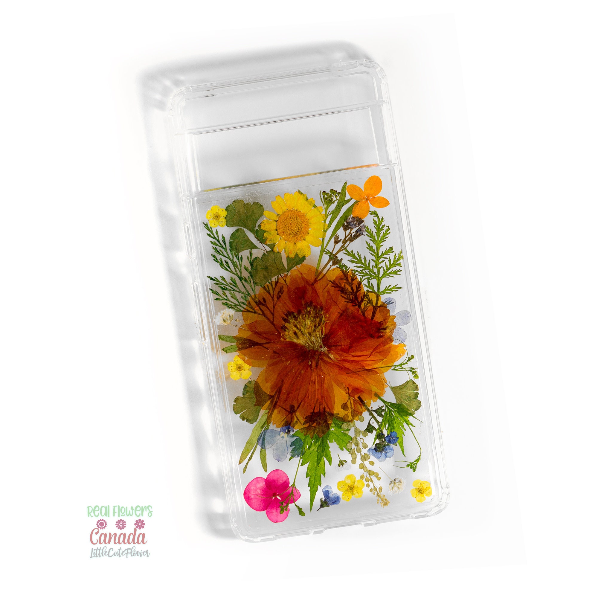 Orange Pressed Flower Case Cover for Google Pixel 7 Pixel 7 - Etsy Canada