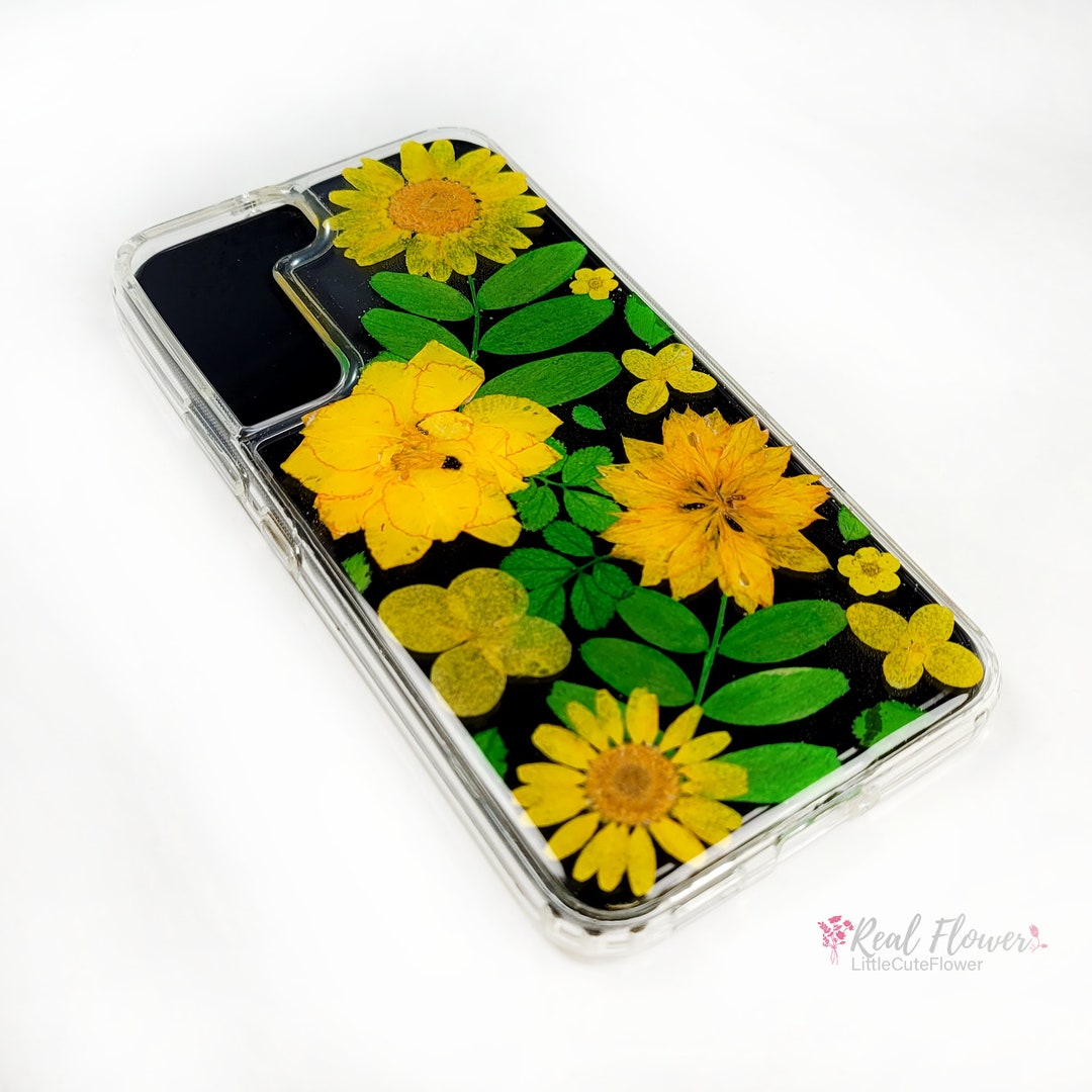 Daisy Yellow Real Pressed Flower Case Cover for Samsung S21 S21 Plus ...