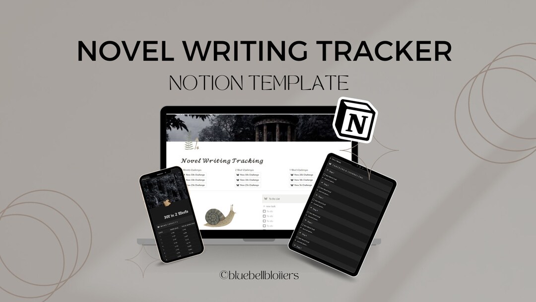 Novel Writing Tracker | Notion Template - Misty Fantasy Theme | Story ...