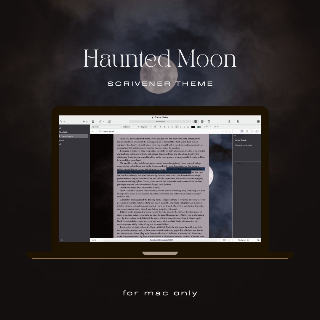 Haunted Moon Scrivener Theme | Scrivener Themes | Mac OS - Etsy
