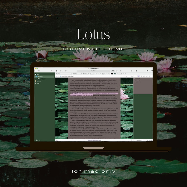 Lotus Scrivener Theme | Scrivener Themes | Mac OS - Etsy