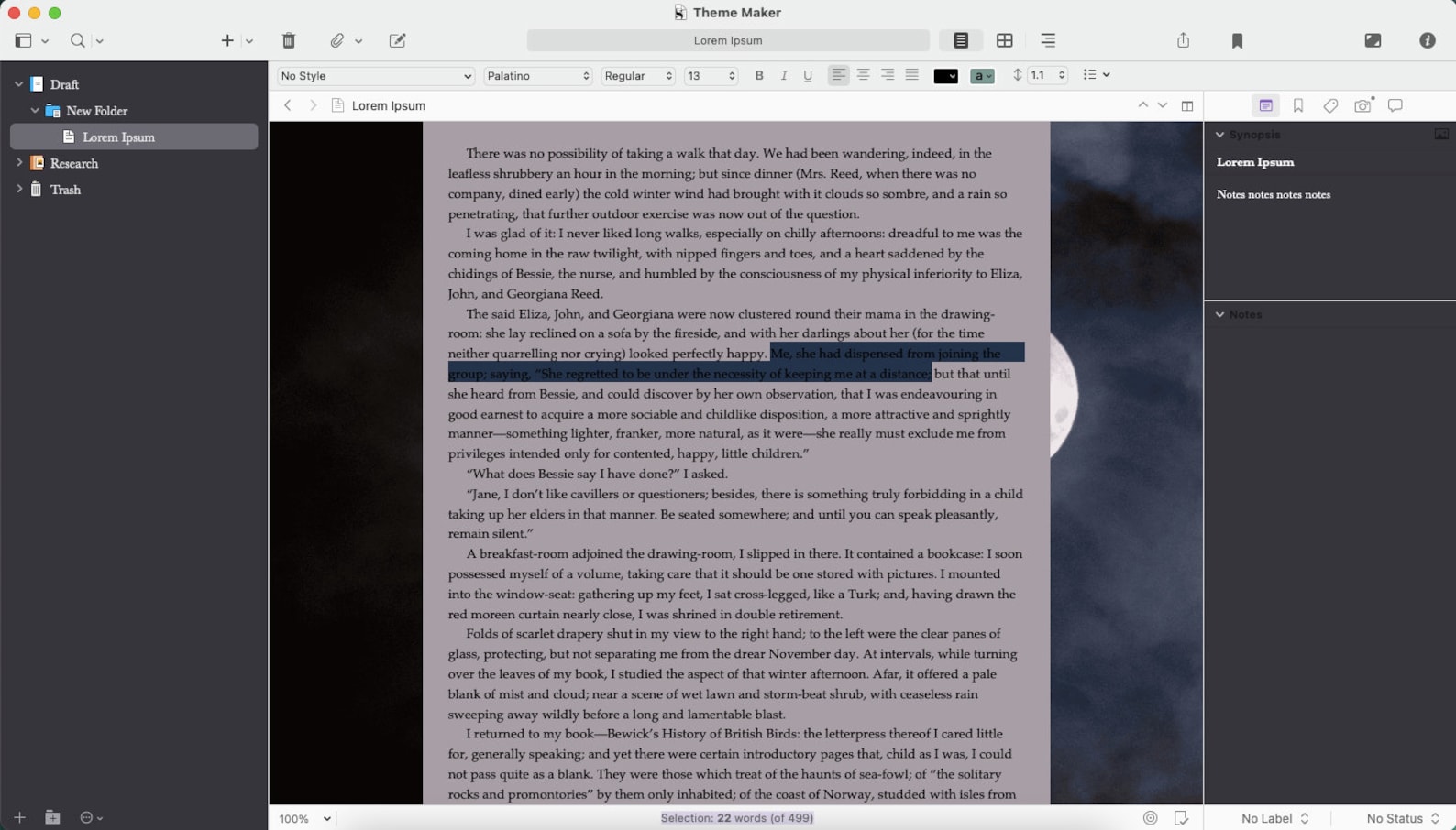 Haunted Moon Scrivener Theme | Scrivener Themes | Mac OS - Etsy