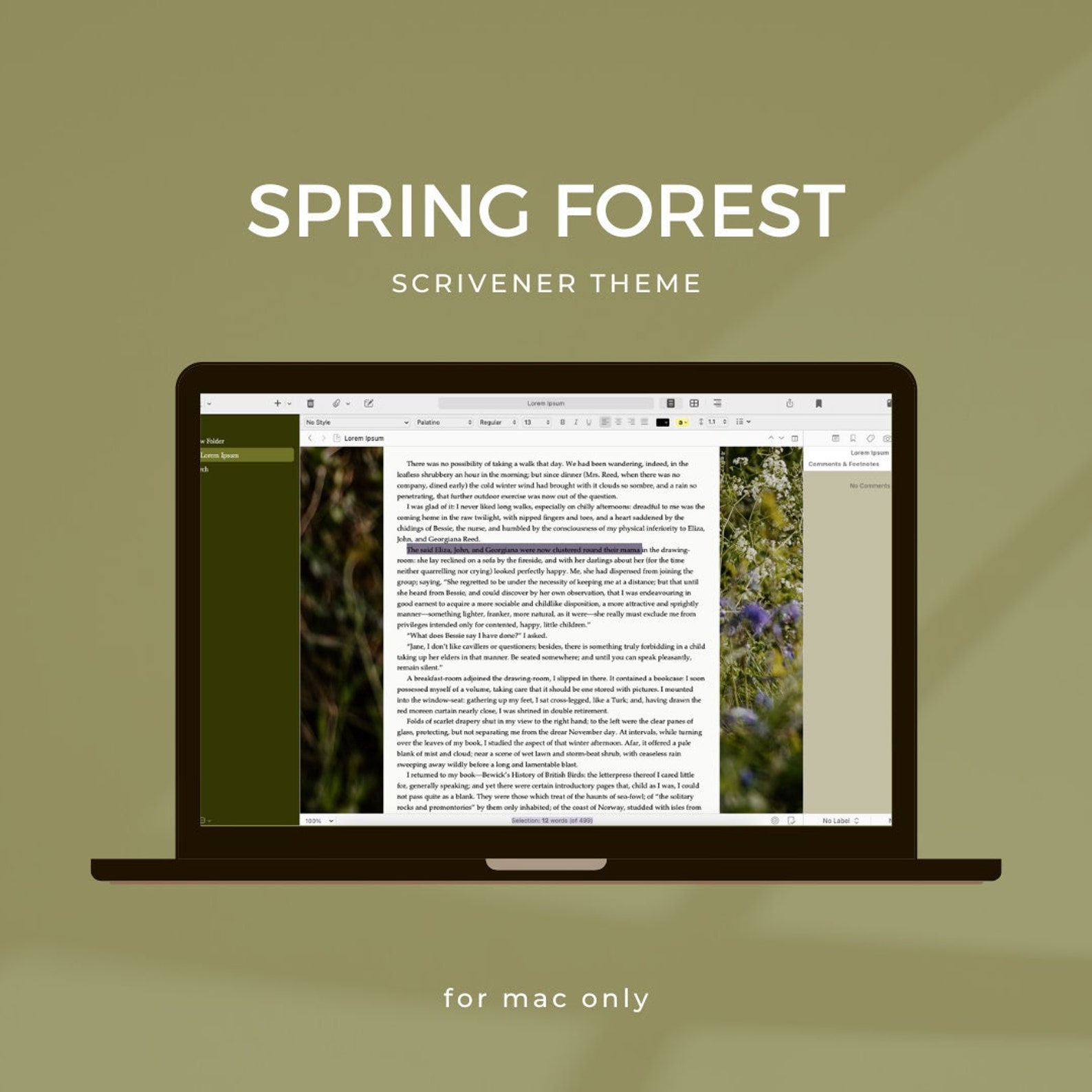 Spring Forest Scrivener Theme | Scrivener Themes | Mac OS - Etsy