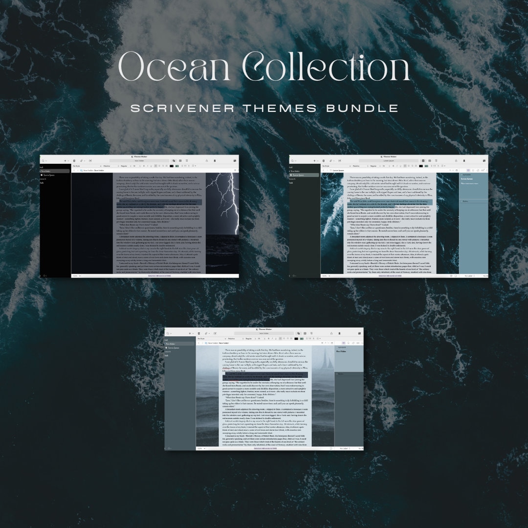 Ocean Collection Scrivener Themes | 3 Scrivener Themes | Mac OS - Etsy